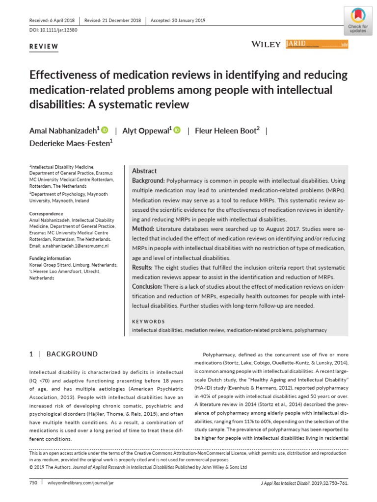 Effectiveness of Medication Reviews in Identifying and Reducing ...
