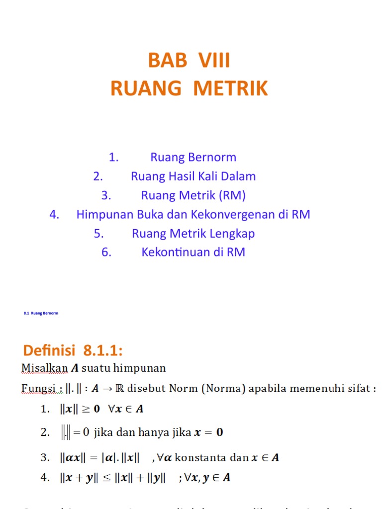 BAB 8 Ruang Metrik | PDF