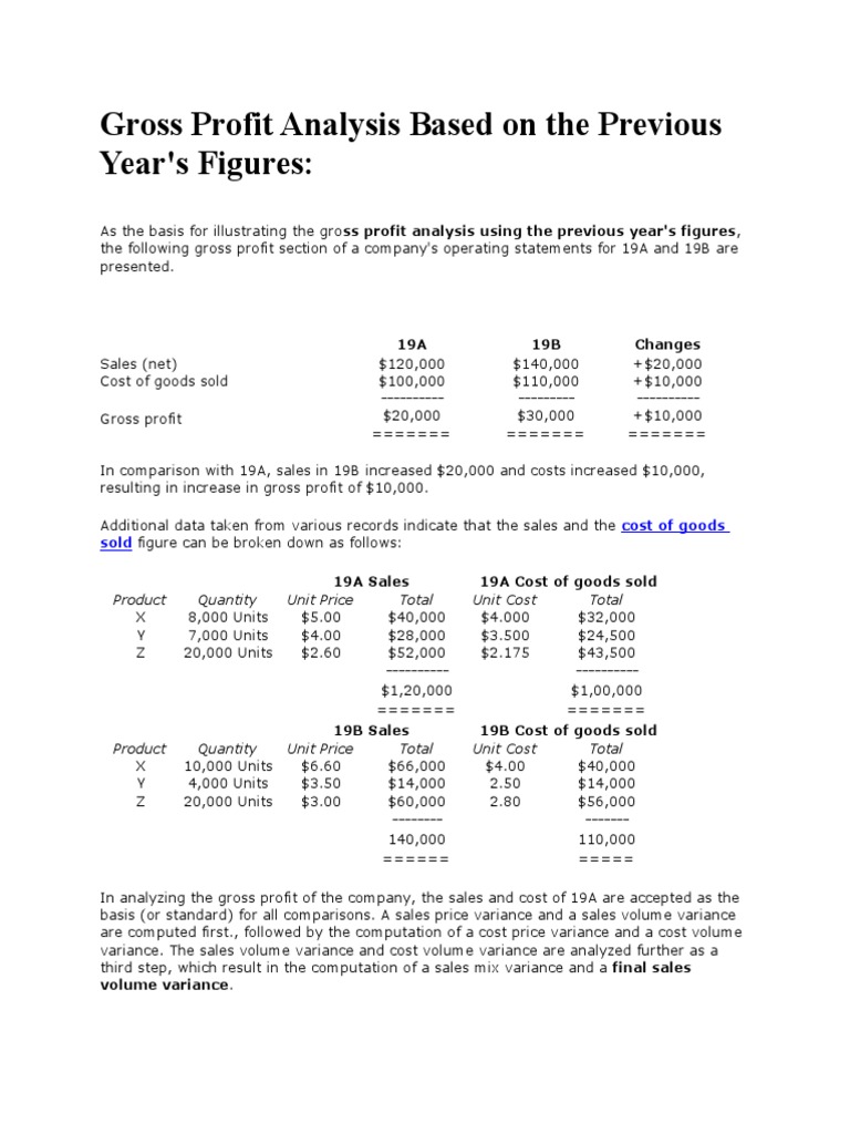 Gross Profit Analysis | PDF | Profit (Economics) | Prices