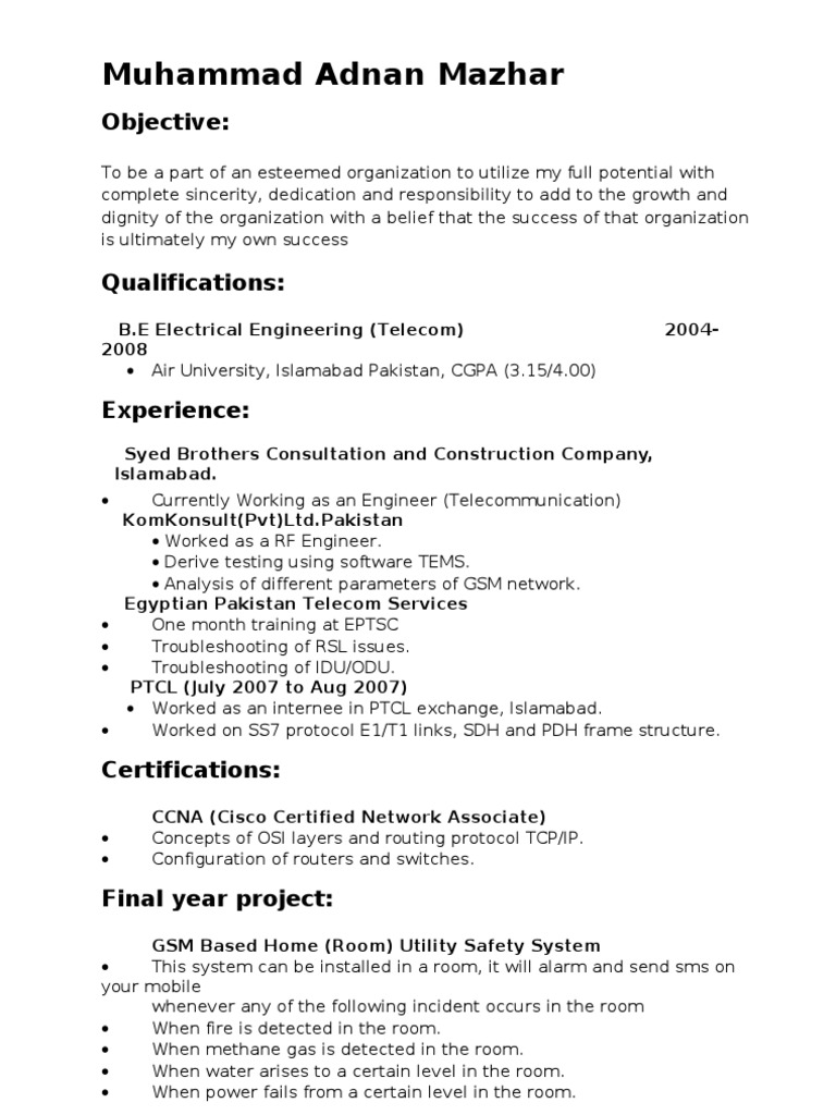 Adnan Final CV | PDF | Cisco Certifications | Computer Network
