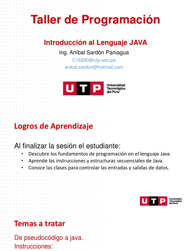 02-TDP - 2020 - Introduccion Lenguaje Java PDF | PDF | Java (lenguaje ...