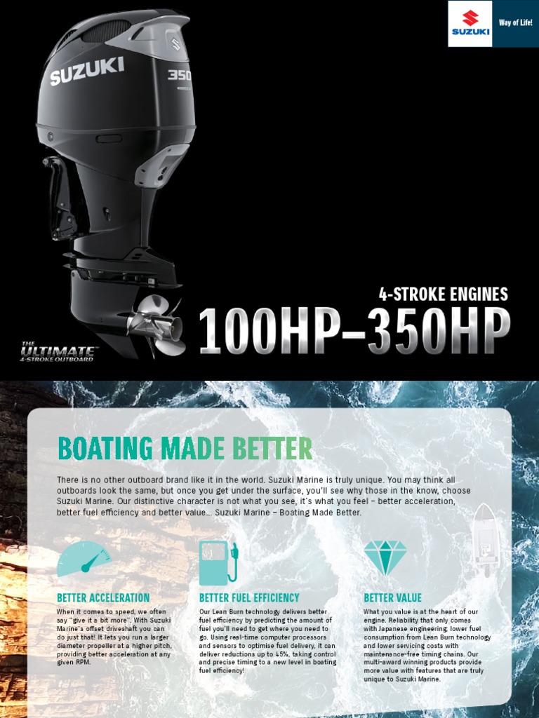 Suzuki DF100 350A Brochure 07 18 Web | PDF | Inline Four Engine | V6 Engine