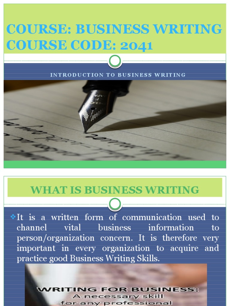 Business Writing Course Overview | PDF | Career & Growth | Business