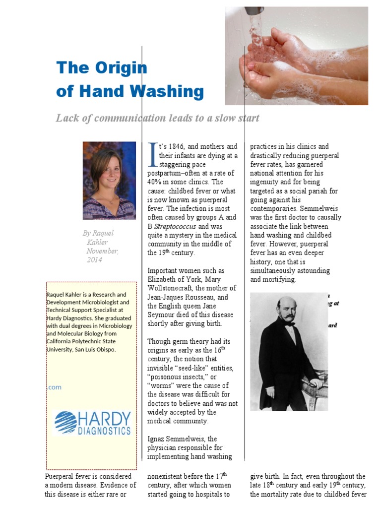 Medical History: Hand Washing Origins | PDF | Public Health | Epidemiology