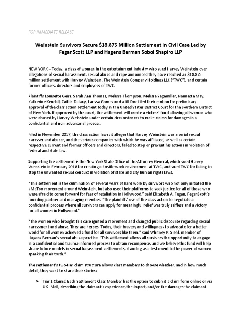 TWC Final Settlement Docs | PDF | Class Action | Bankruptcy