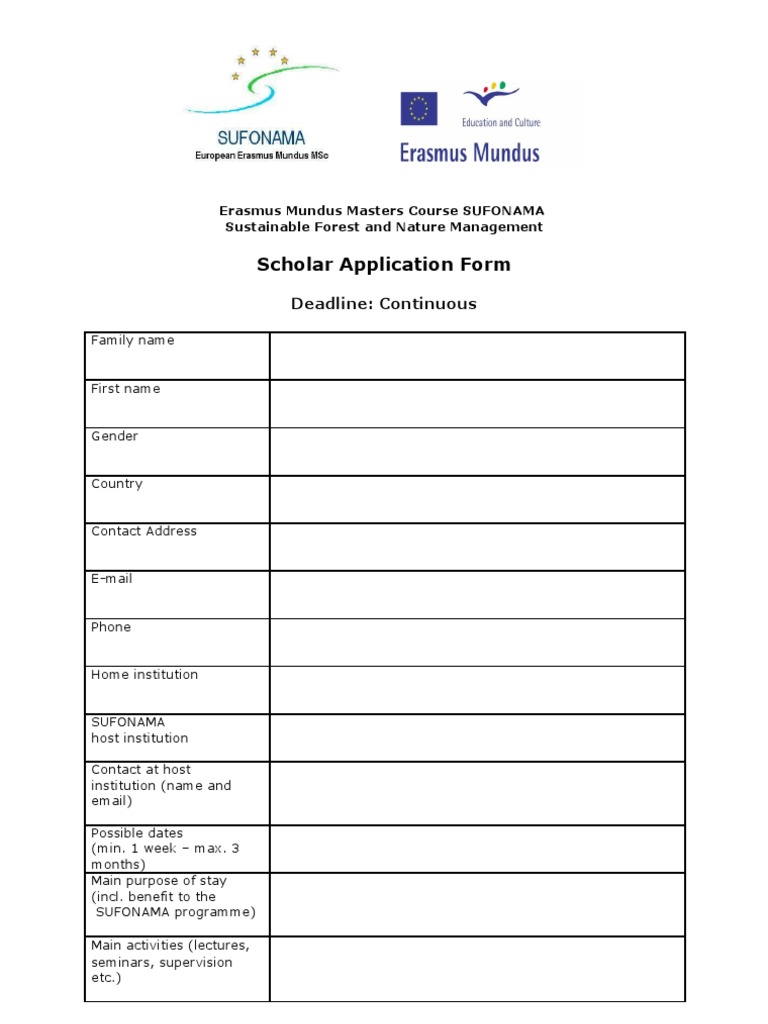SUFONAMA Application Form | PDF