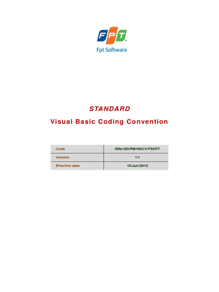 Standard Visual Basic Coding Convention Pdf Pdf Subroutine Parameter Computer Programming