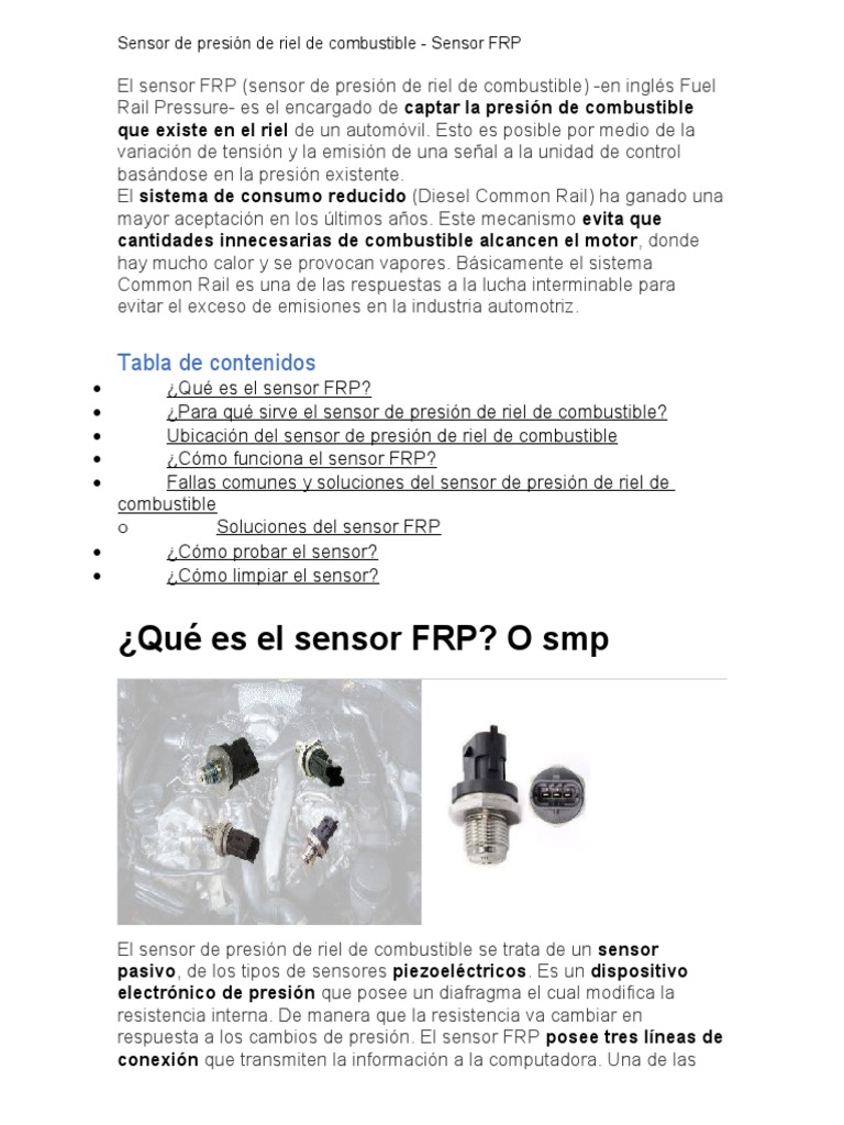 Guía del Sensor FRP de Combustible | PDF | Inyección de combustible ...
