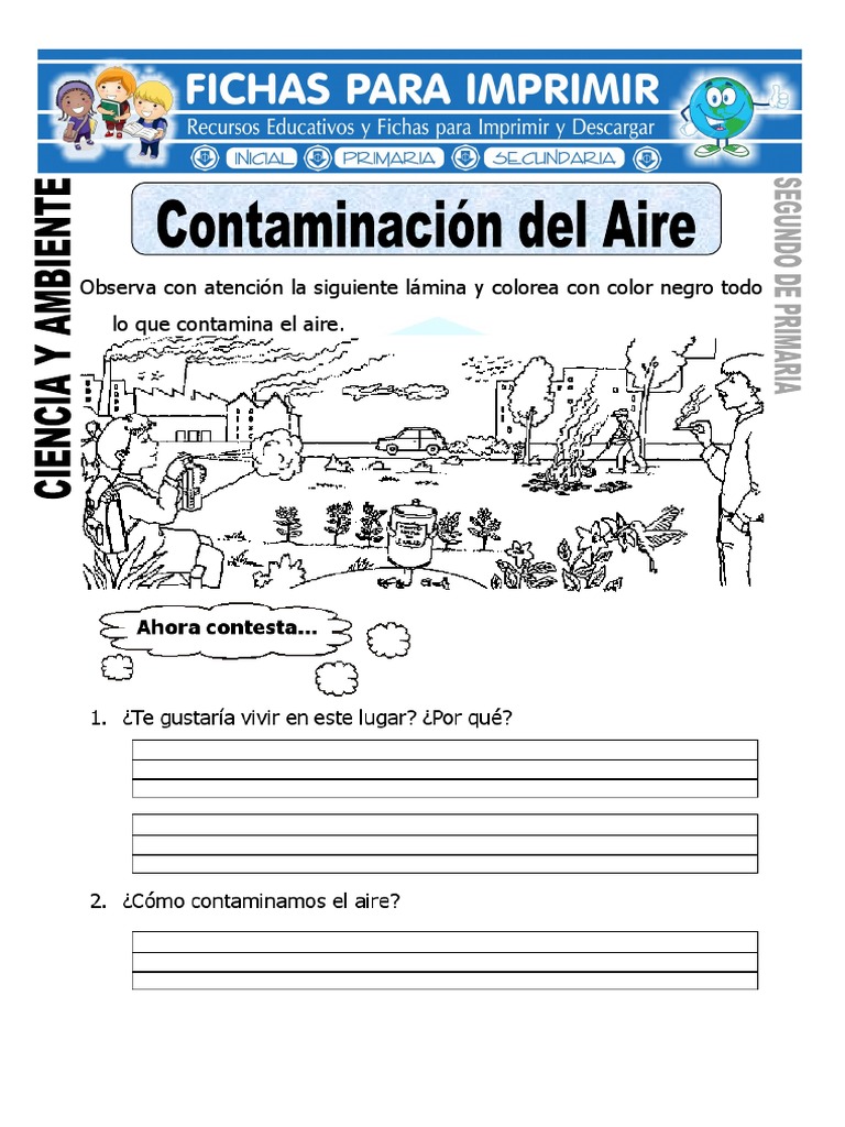 Contaminacion Del Agua Para Niños Fichas De Trabajo