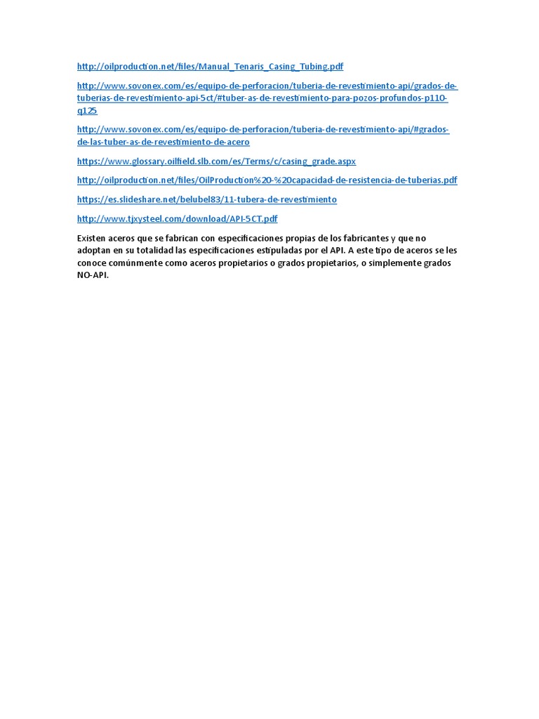 Rangos de Casing | PDF