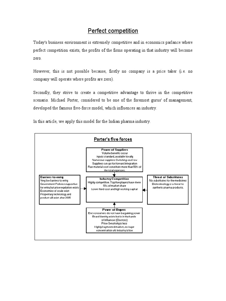 Perfect Competition Pharma | PDF | Perfect Competition | Profit (Economics)