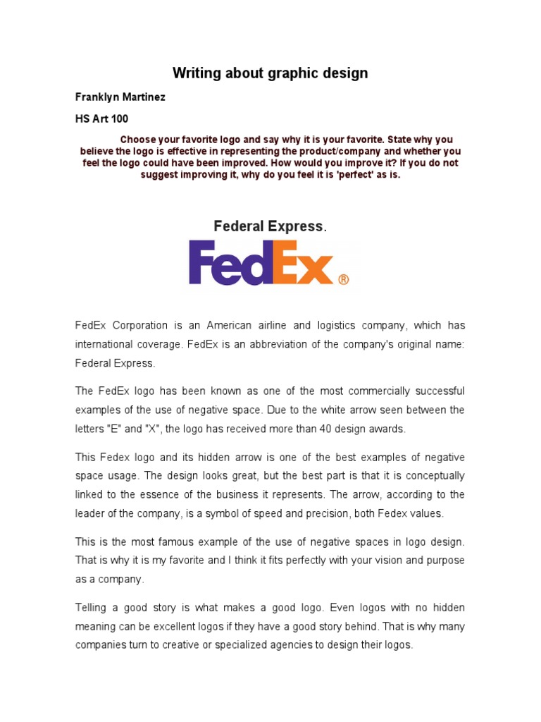 Writing About Graphic Design: Federal Express | PDF