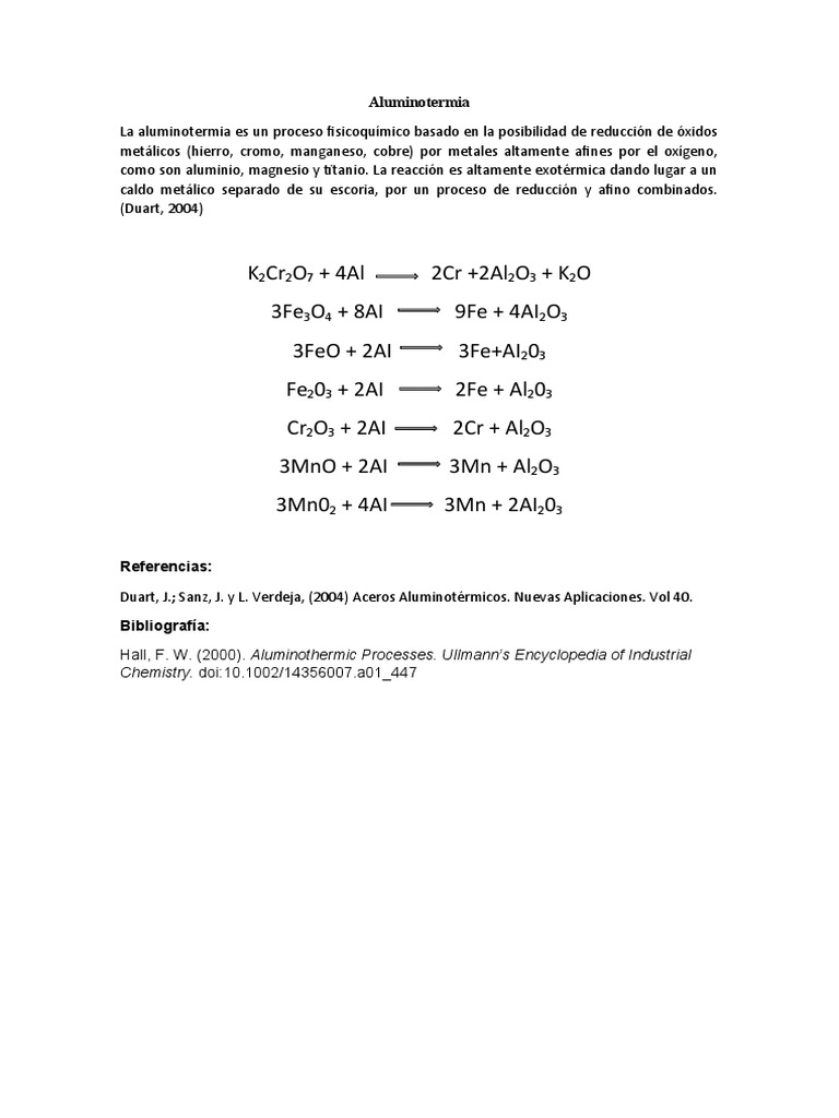 Aluminotermia | PDF