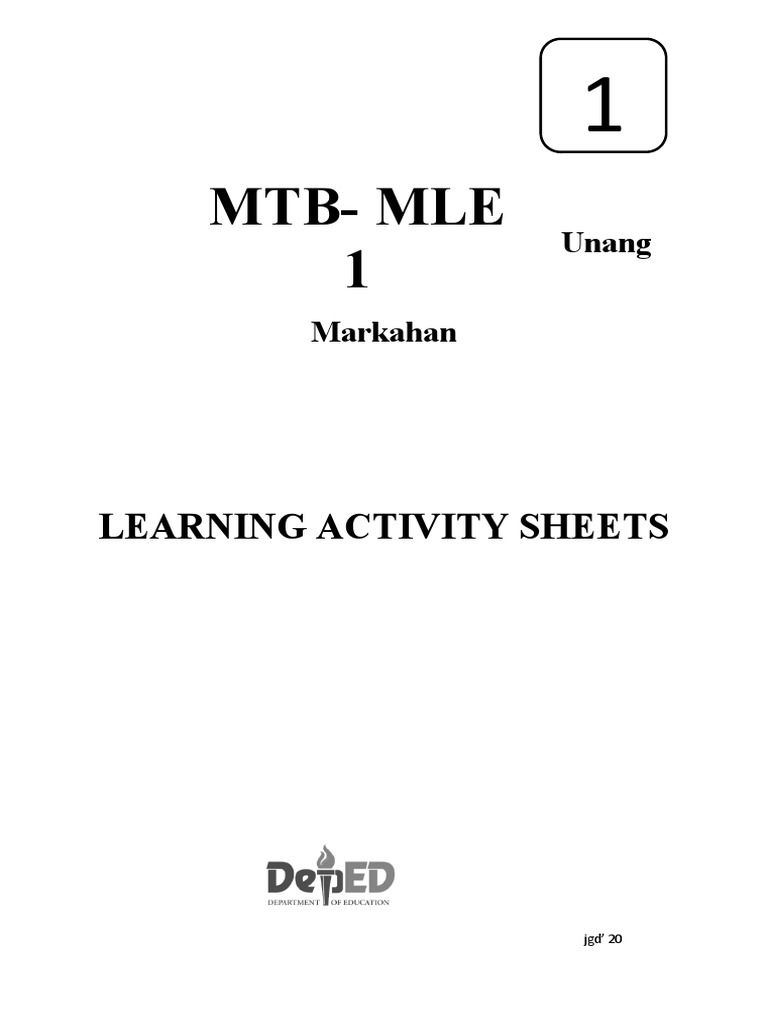 MTB Mle Activity Sheets 4 Grade 1 | PDF
