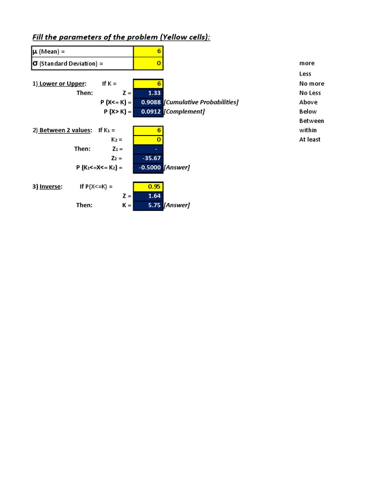 06 - Normal Distribution Template | PDF | Statistical Theory ...