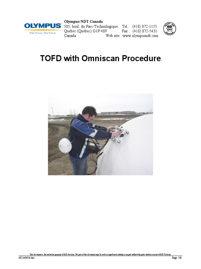 5.2 TOFD With Omniscan Procedure | PDF | Menu (Computing) | Medical Ultrasound