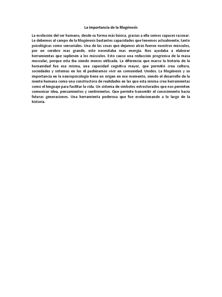 Importancia de la Filogénesis en la Evolución | PDF | Ciencia y matemáticas