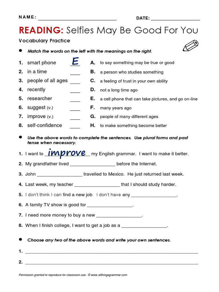 Reading:: Selfies May Be Good For You | PDF | Communication | Behavior ...