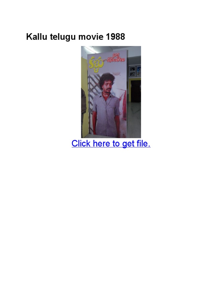 Kallu Telugu Movie 1988: Click Here To Get File | PDF | Tamil Cinema | Cinema Of India