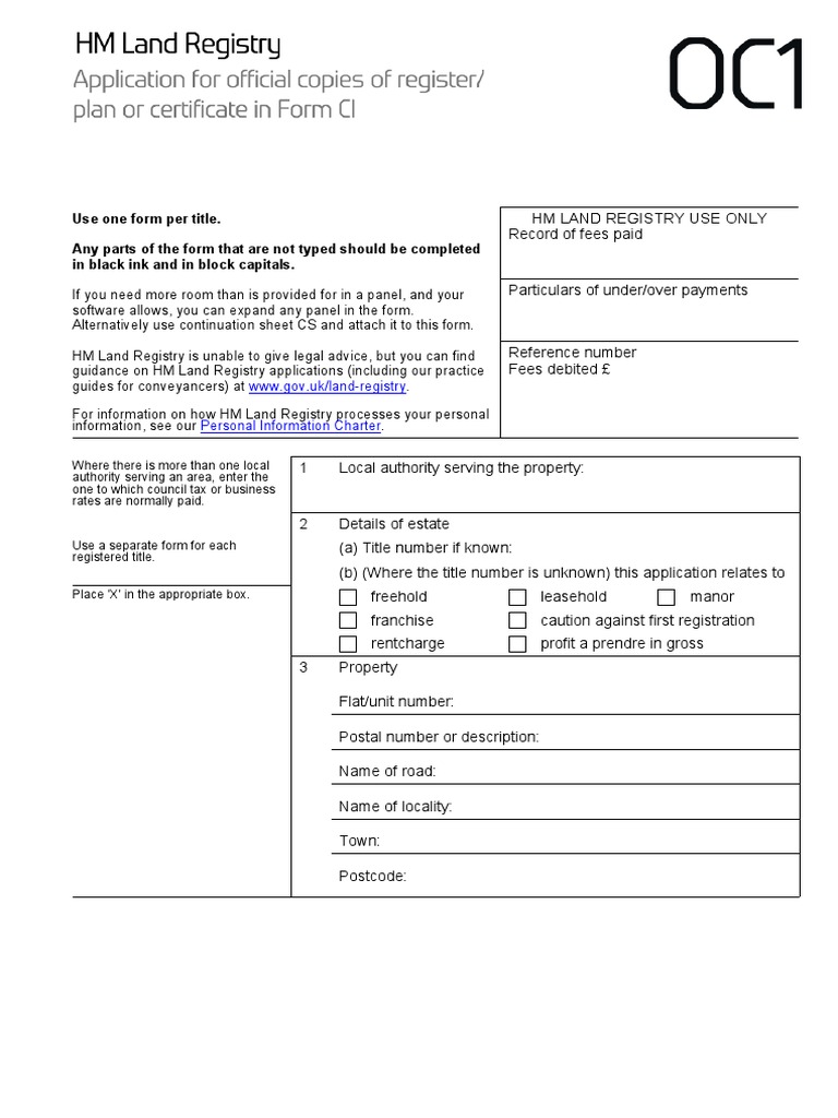 Use One Form Per Title. Any Parts of The Form That Are Not Typed Should ...