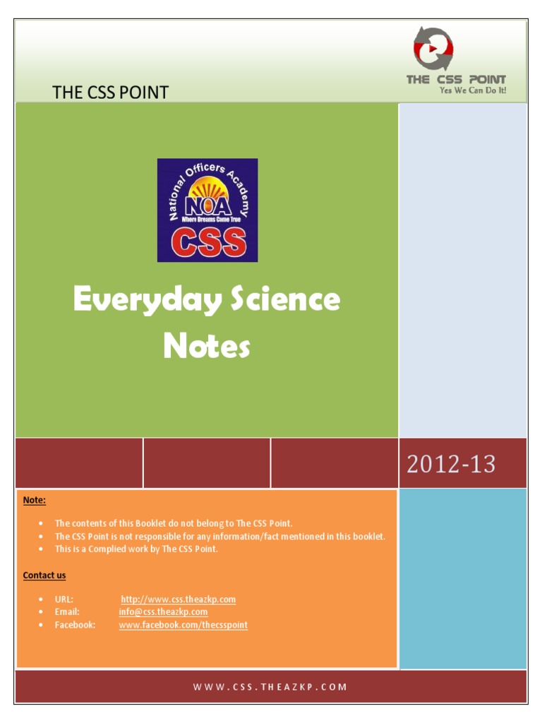 Everyday Science Notes for CSS | PDF