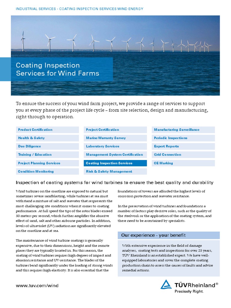Coating Inspection Services For Wind Farms | PDF | Wind Turbine | Wear