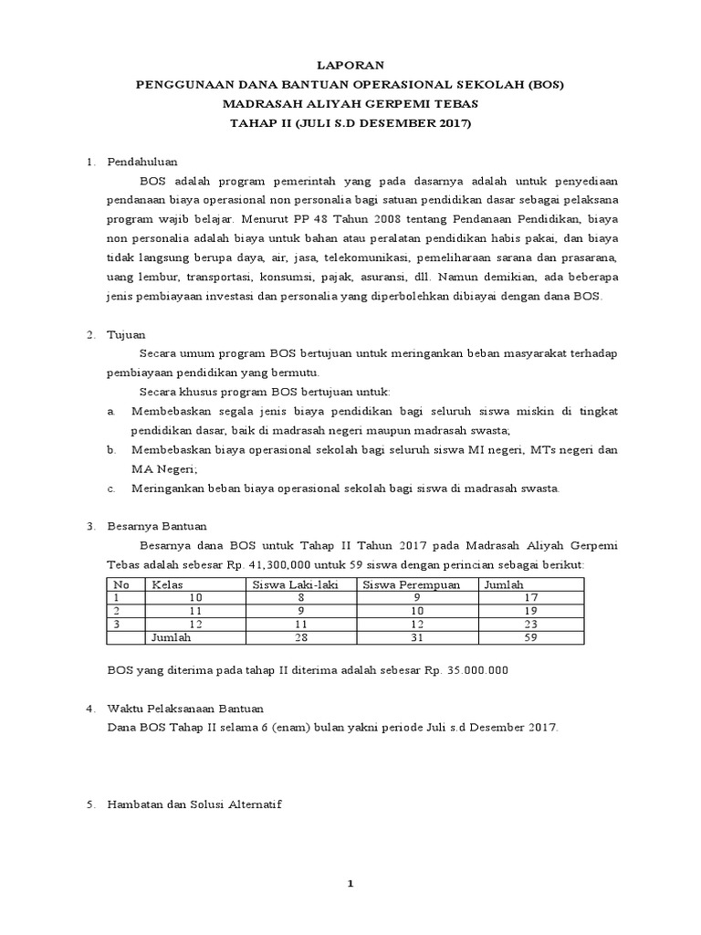 Contoh Laporan Narasi Bos | PDF