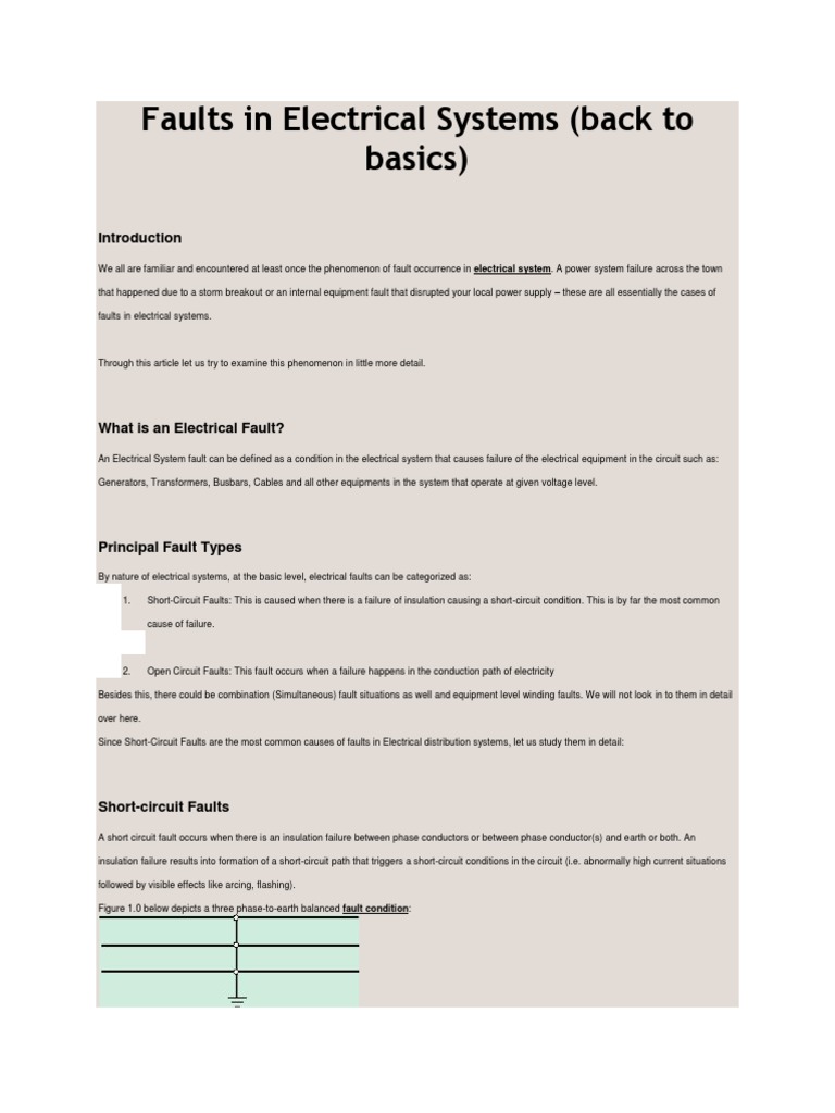 Understanding Electrical Faults | PDF | Insulator (Electricity ...