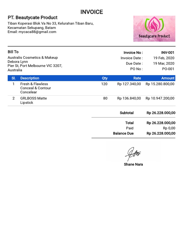 Contoh Invoice Expor Impor | PDF