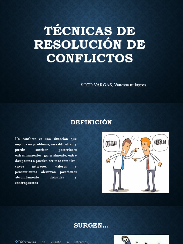 Técnicas de resolución de conflictos: negociación, mediación ...