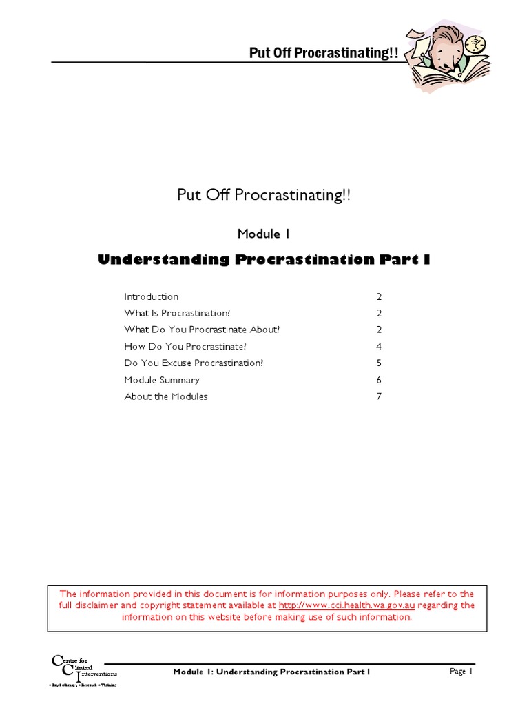 Putting Off Procrastinating - 01 - Understanding Procrastination Part 1 ...