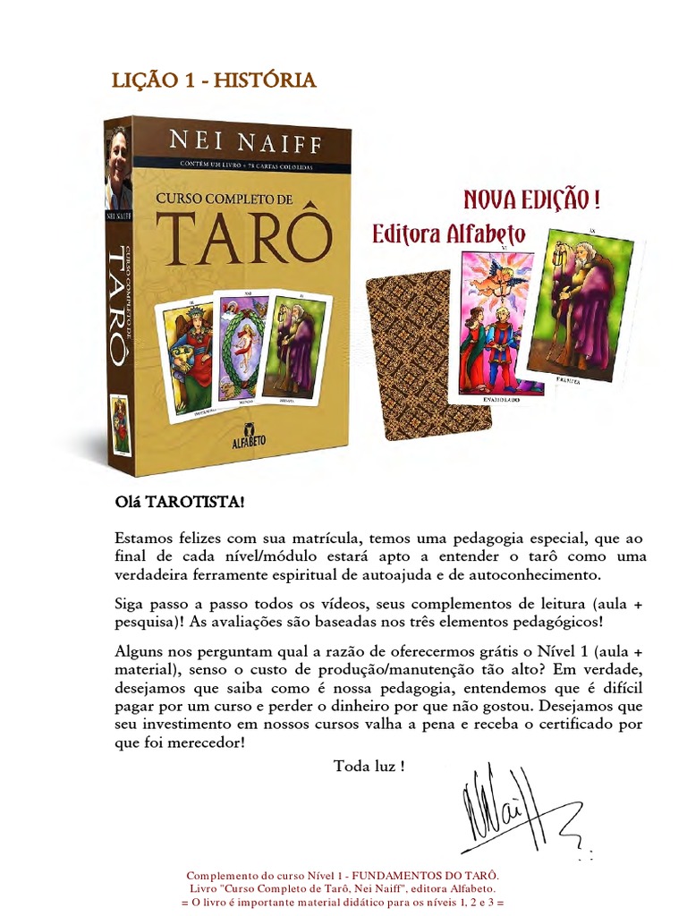 Curso de Tarô: Livro de Nei Naiff | PDF | Tarô | Livros