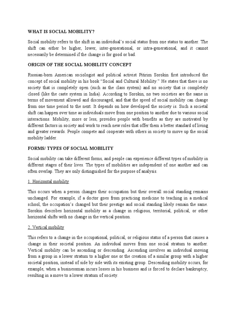 What Is Social Mobility | PDF | Social Mobility | Social Status