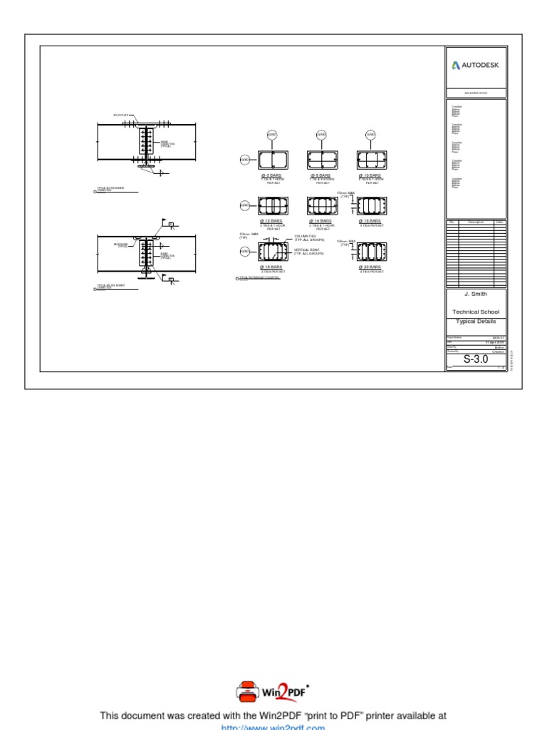 Column Tie Specifications and Details | PDF | Printing | Media Technology