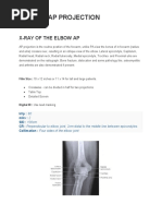 Elbow Radiography: Projection Method Part Position Central Ray ...