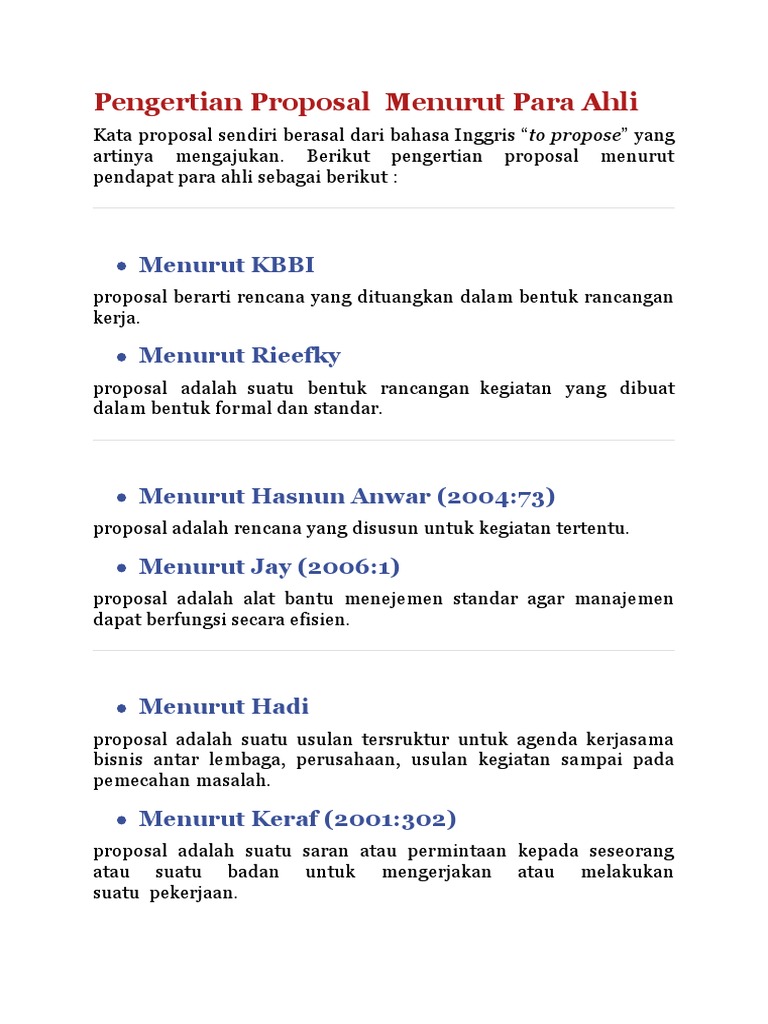 Pengertian Proposal1 | PDF