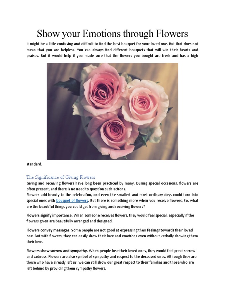 Show Your Emotions Through Flowers | PDF | Home & Garden