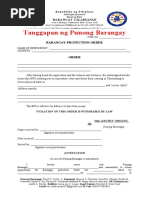Application For Barangay Protection Order: Vawc Form#3 CONTROL NO ...