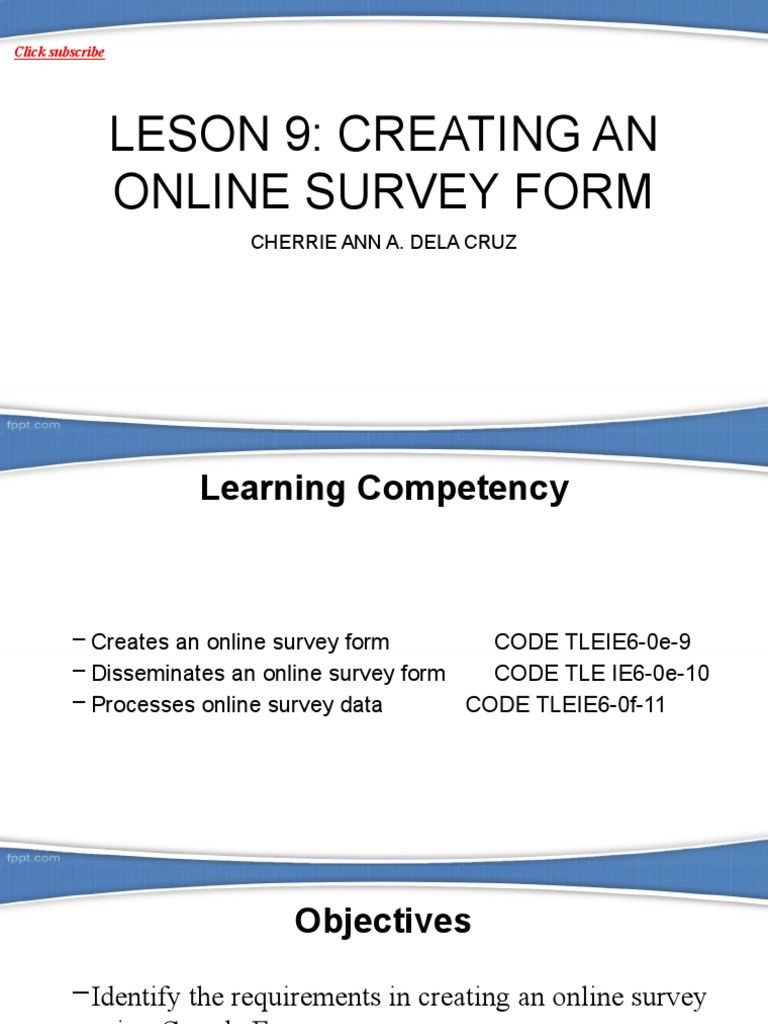 Lesson 9 Creating An Online Survey Form | PDF | Web Application | World ...