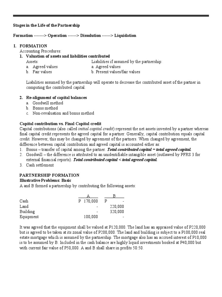 HQ01 Partnership Formation and Operation | PDF | Goodwill (Accounting ...