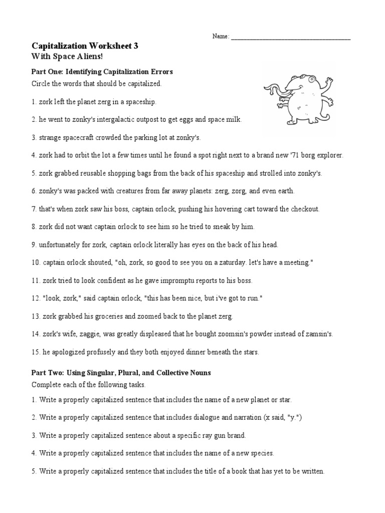 Capitalization Worksheet 03 PDF | PDF
