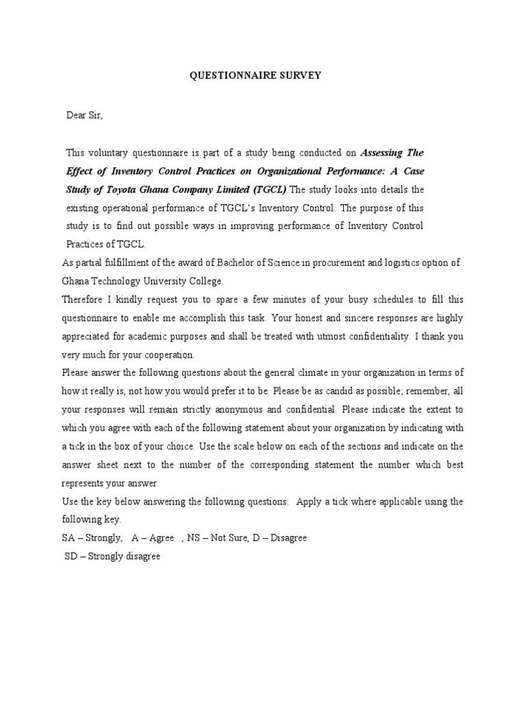 Paulmic Questionair | PDF | Procurement | Inventory