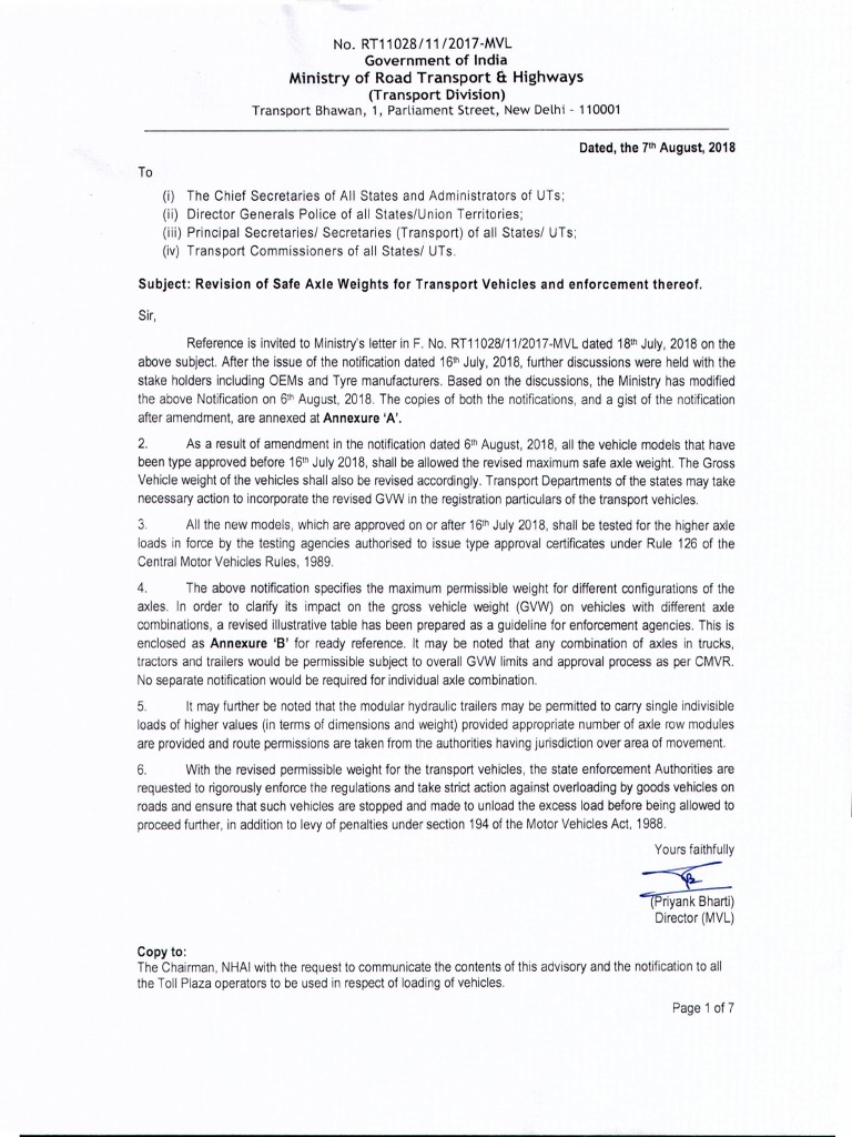 Revised Safe Axle Weights for Vehicles | PDF | Semi Trailer Truck | Axle