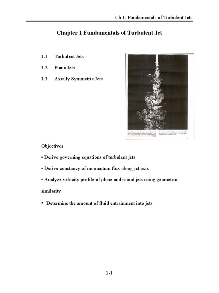 Chapter 1 Fundamentals of Turbulent Jet | PDF | Turbulence | Boundary Layer
