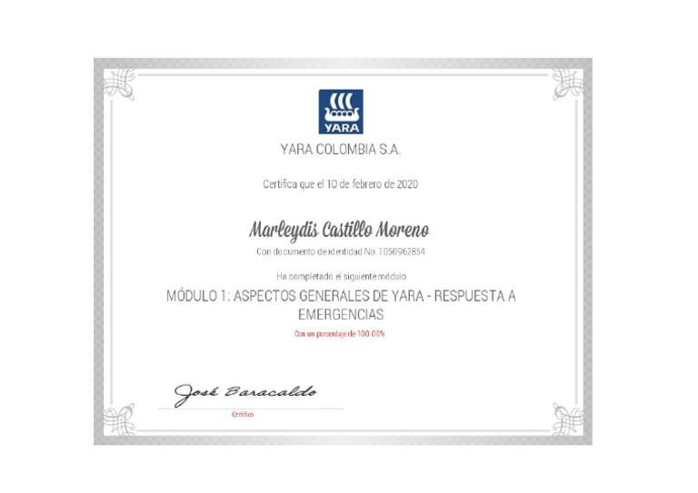 Certificado - Modulo-1 - Aspectos-Generales-De-Yara - Respuesta-A-Emergencias | PDF