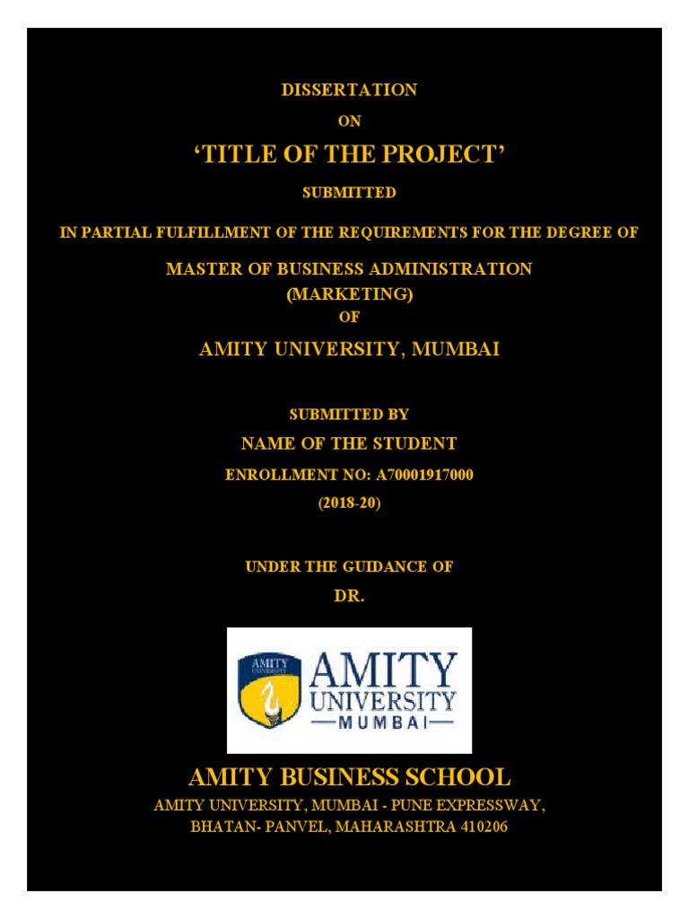 MBA Dissertation Cover Page | PDF | Business