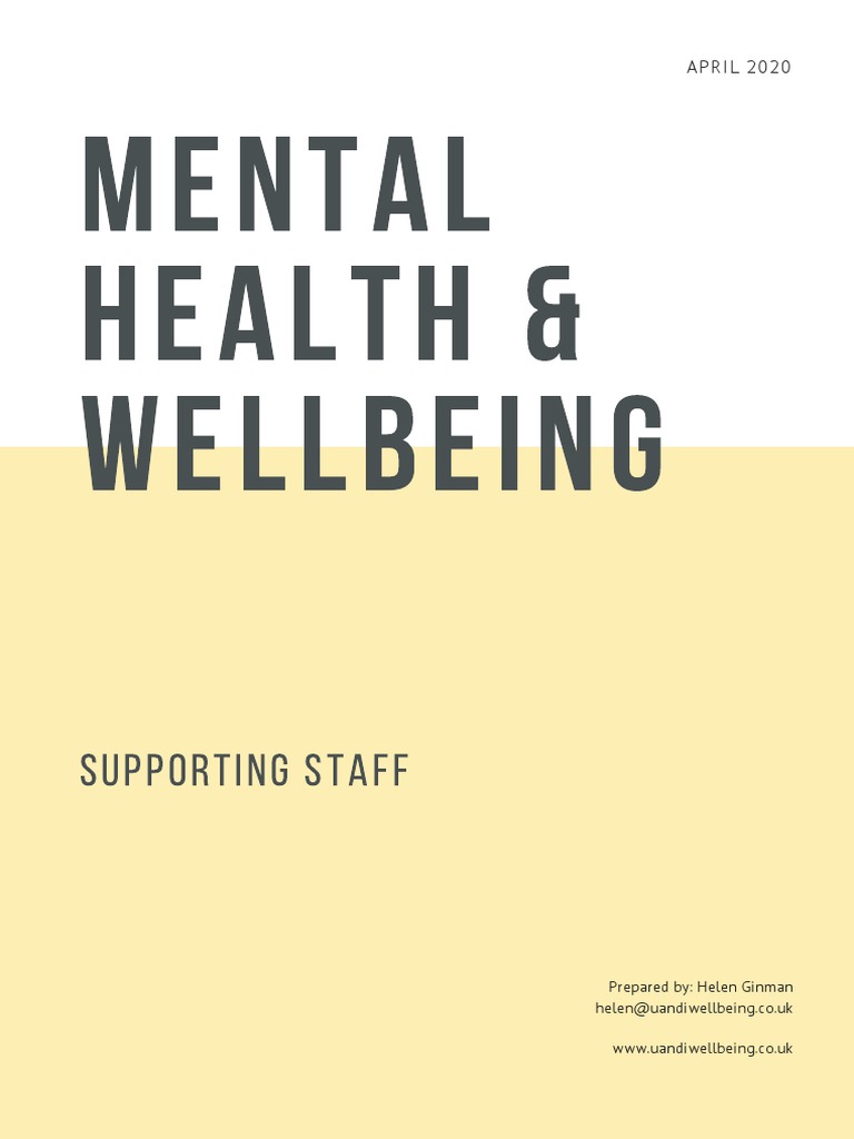 Mental Health & Wellbeing: Supporting Staff | PDF | Psychological ...