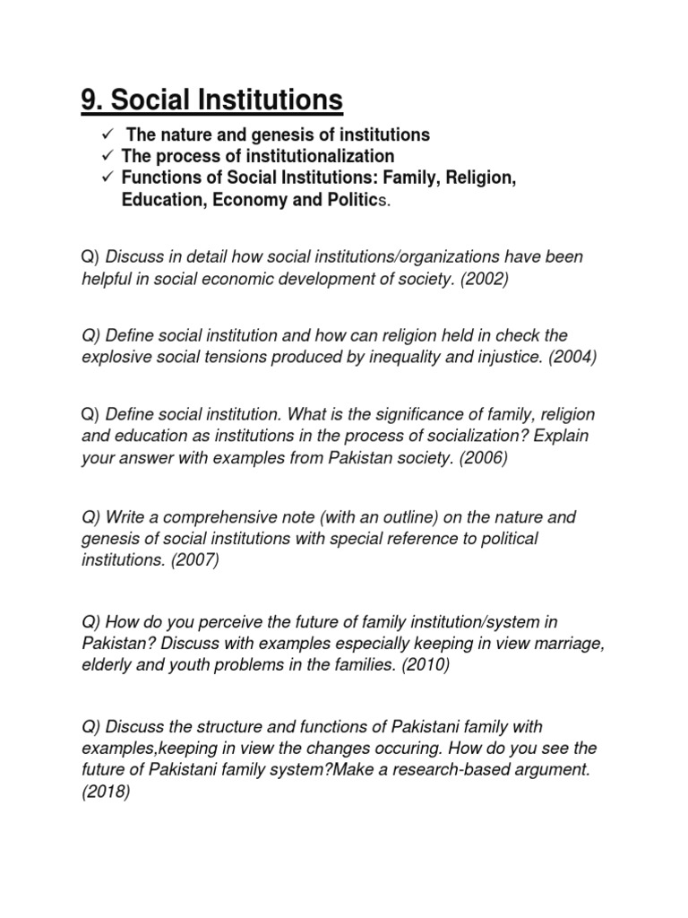 Social Institutions PDF | PDF
