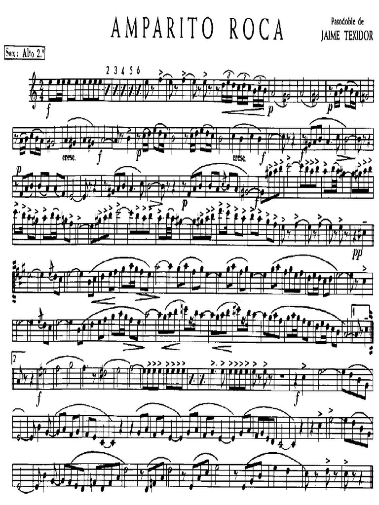 Amparito Roca Saxo Alto 2 | PDF
