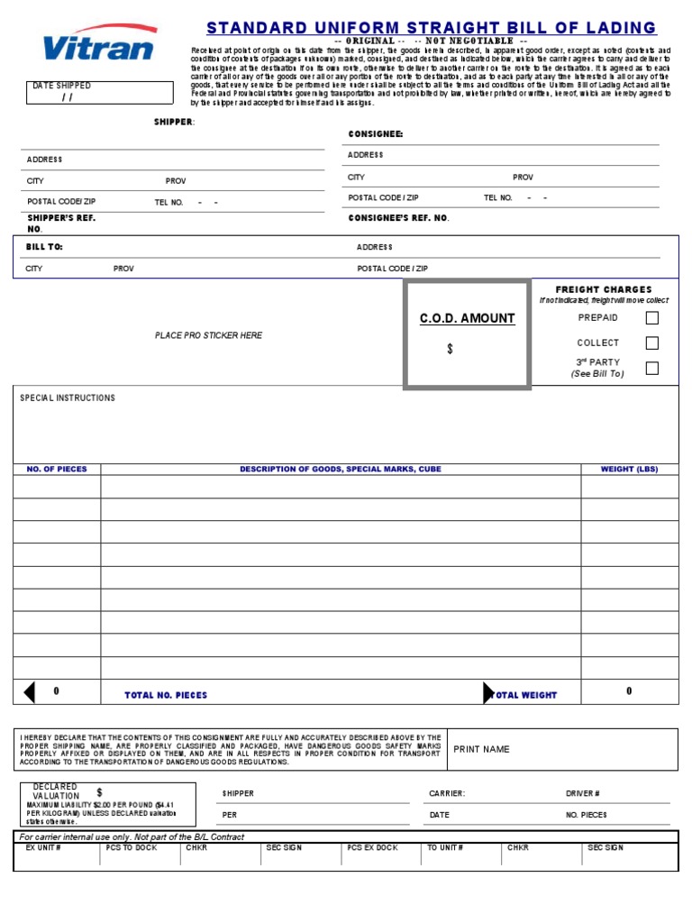 Bol 17 | PDF | Consignee | Cargo